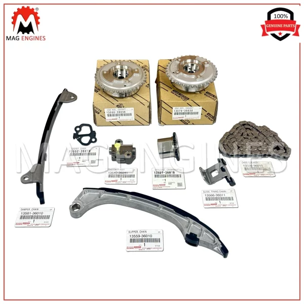 TOYOTA GENUINE TIMING CHAIN KIT VVT 1AR-FE 2AR-FE/FXE 2.7 & 2.5 LTR ...